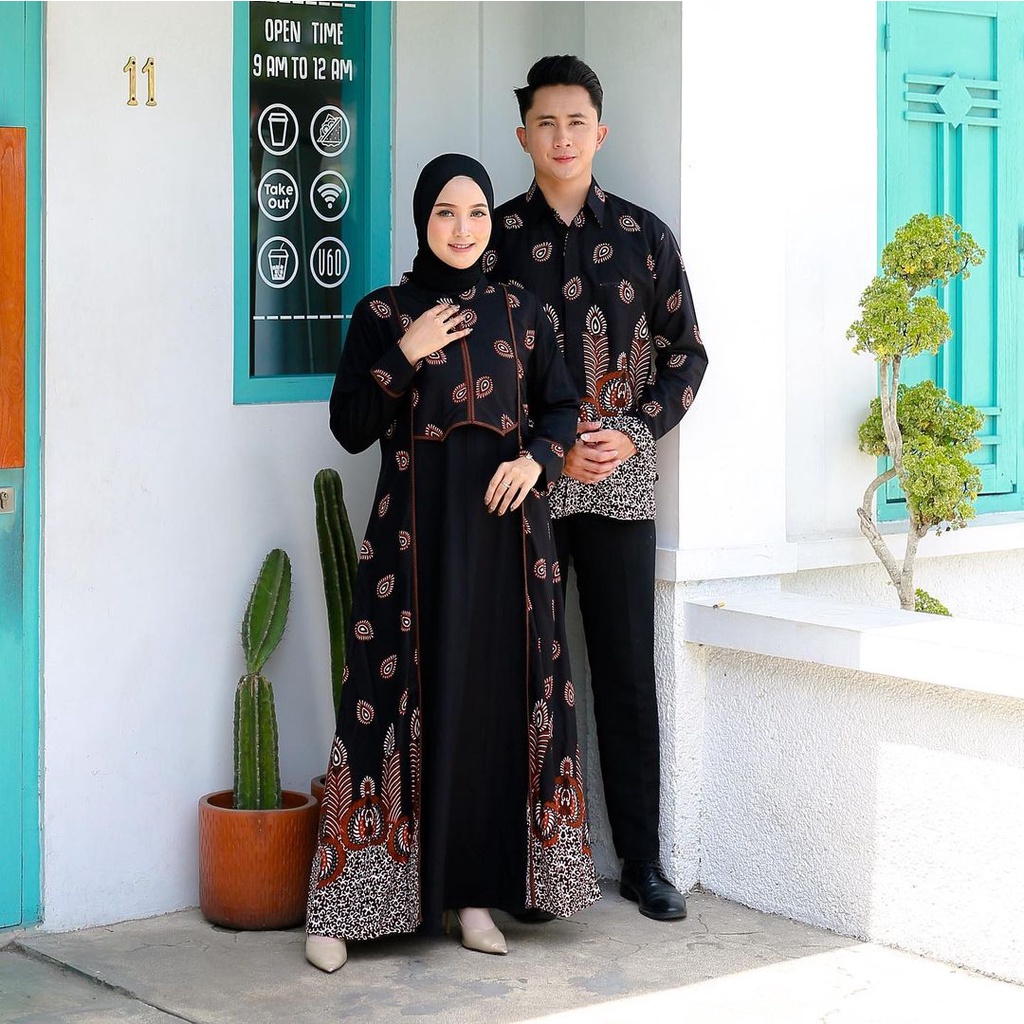 Jual Benang Raja Batik Couple Pria Wanita Motif Bulu Merak | Shopee ...
