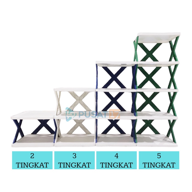 Jual PUSAT17 RAK SEPATU TINGKAT SERBAGUNA / TEMPAT SEPATU SANDAL SUSUN ...