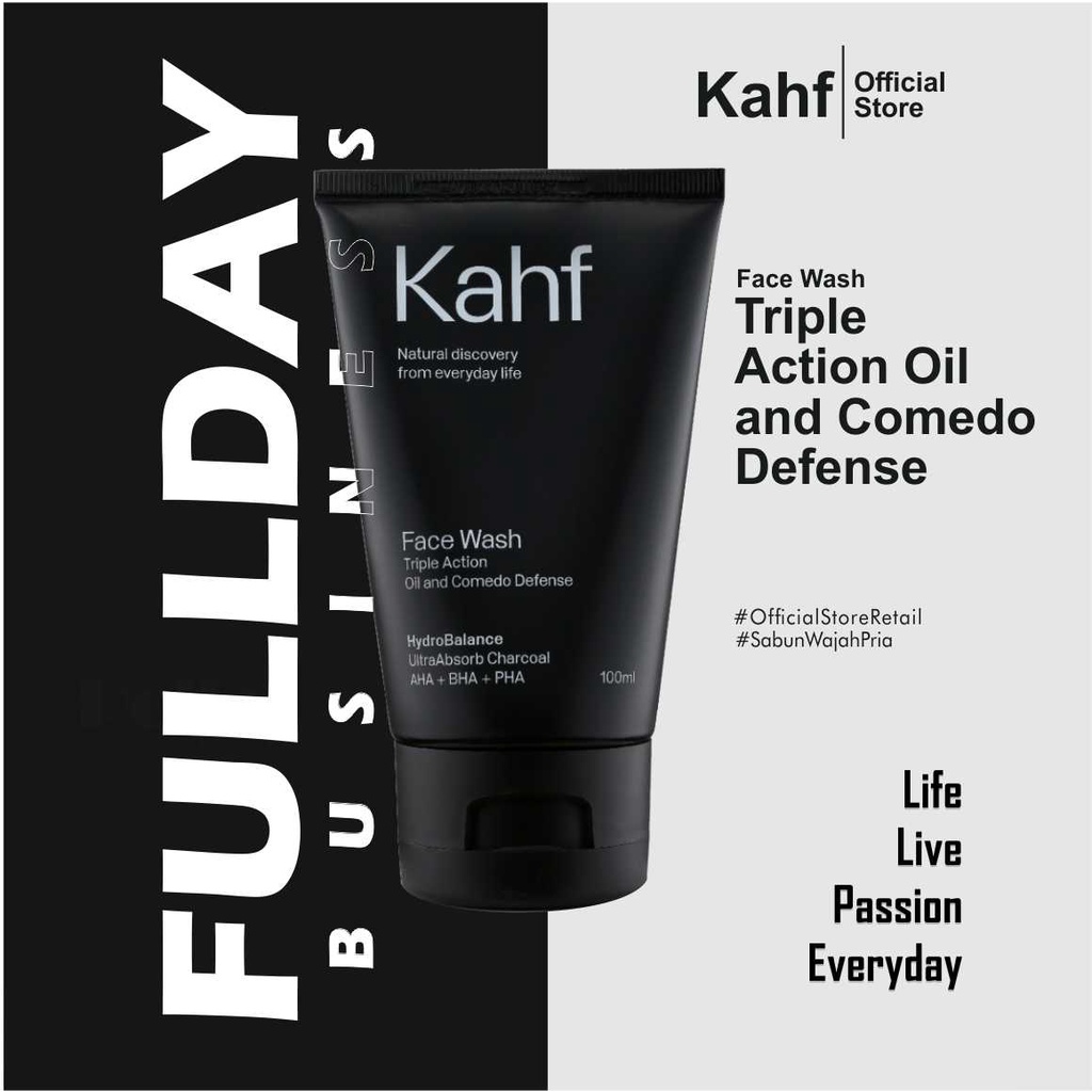 Jual Kahf Triple Action Oil & Comedo Defense Face Wash 100 ml - Sabun ...