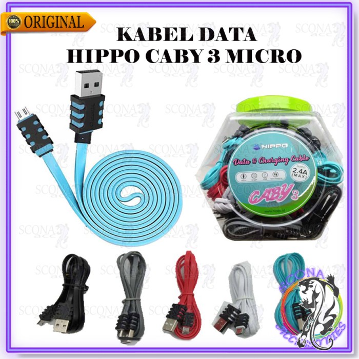 Jual Hippo Caby 3 Cable Micro Usb 100Cm - Original Hippo - Kabel Data ...