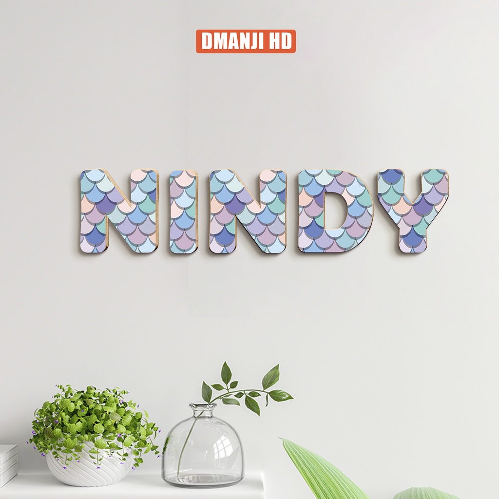 Jual DMANJI HD - Huruf kayu ukiran tema Mermaid | Custome nama huruf ...