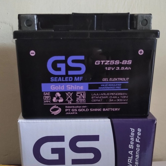 Jual Aki GS GTZ5S Beat Spacy Scoopy Genio Vario 110CC Motor Honda Gold Shine | Shopee Indonesia