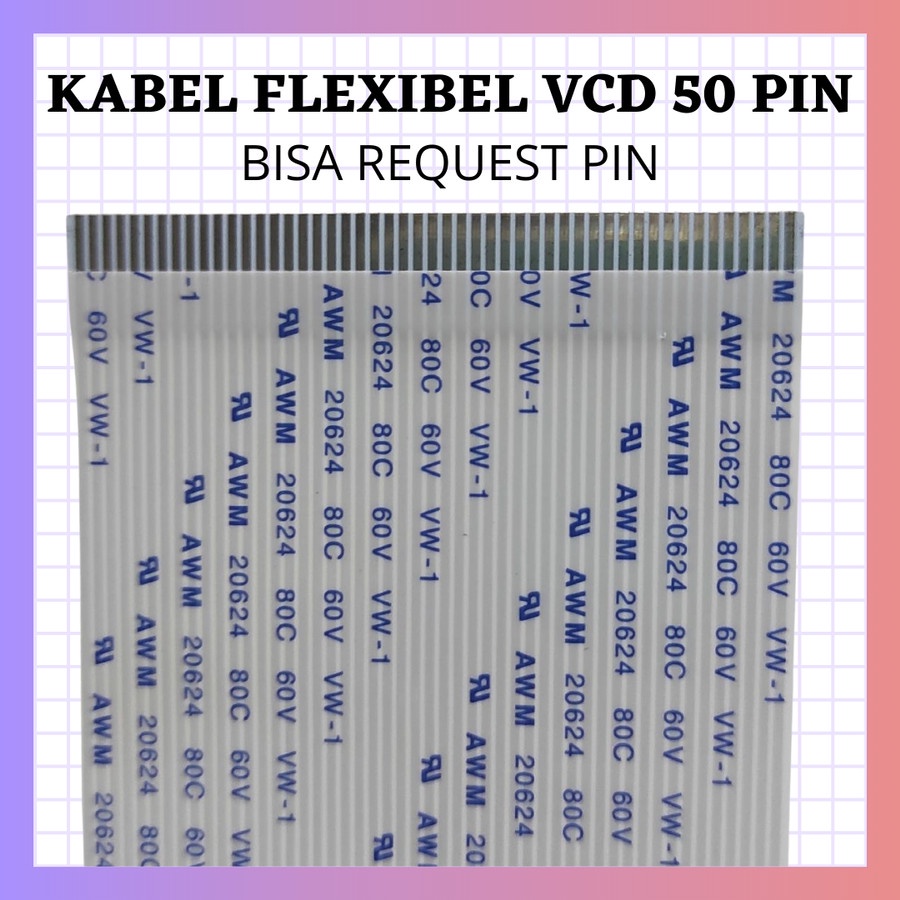 Jual KABEL FLEXIBEL VCD 50 PIN (JARAK 1 MM) 2 ARAH / BOLAK BALIK (REQ ...