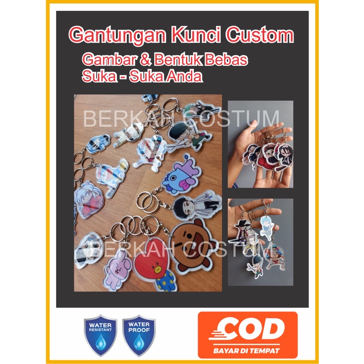 Jual GANTUNGAN KUNCI BENTUK CUSTOM AKRILIK MODEL RING TEBAL GANCI GAMBAR PRINT UV | Shopee Indonesia