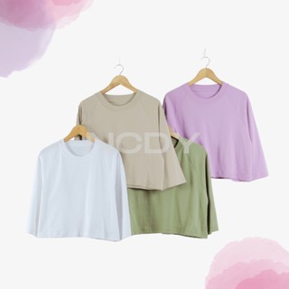 Jual NCDY CROP TOP BASIC OVER SIZE COTTON COMBED 24s LENGAN 3/4 HIJAB ...