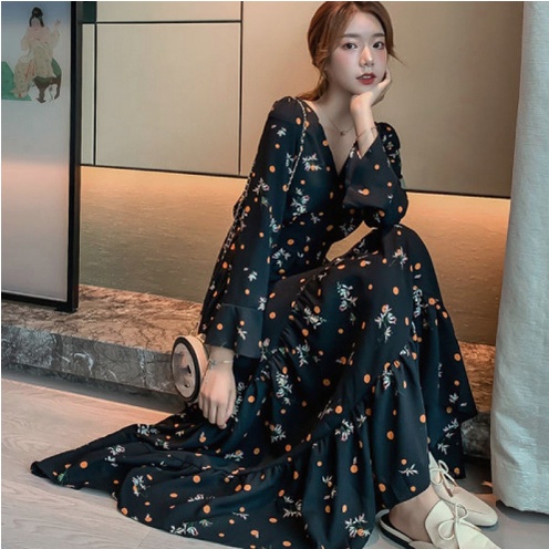 Jual Tiered Floral Maxi Wrap Dress - Dress Casual Kasual / Daisy Dress ...