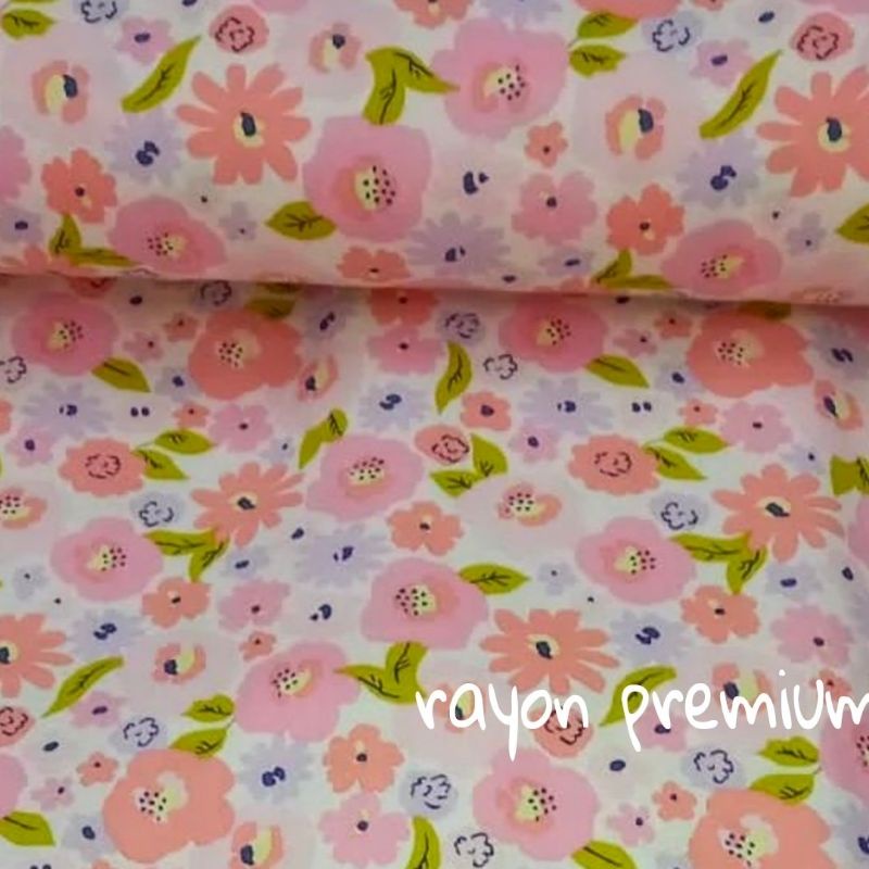 Jual Kain Rayon Motif Premium Bunga Kecil | Shopee Indonesia