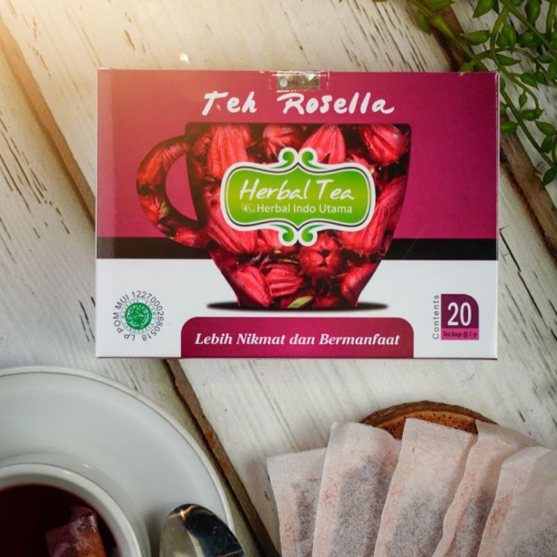 Jual TEH CELUP ROSELLA - Tea Bag Bunga Rosela Herbal Indo Utama HiU ...