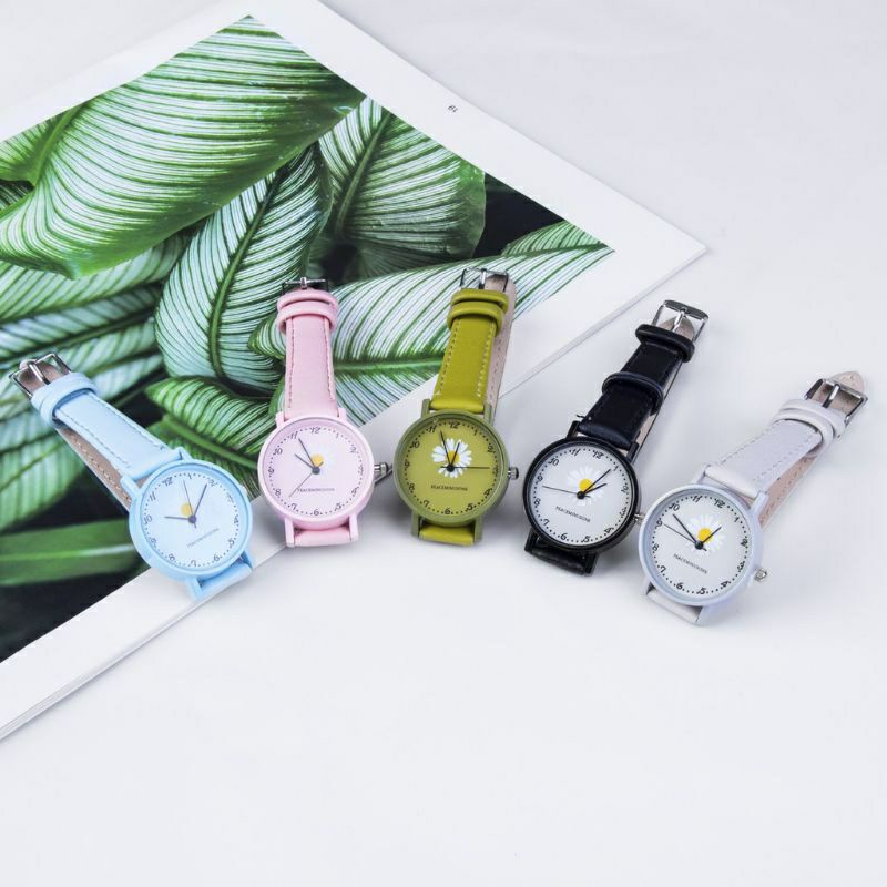 Jual JAM TANGAN WANITA DEWASA REMAJA MOTIF BUNGA ALA KOREA DENGAN TALI ...