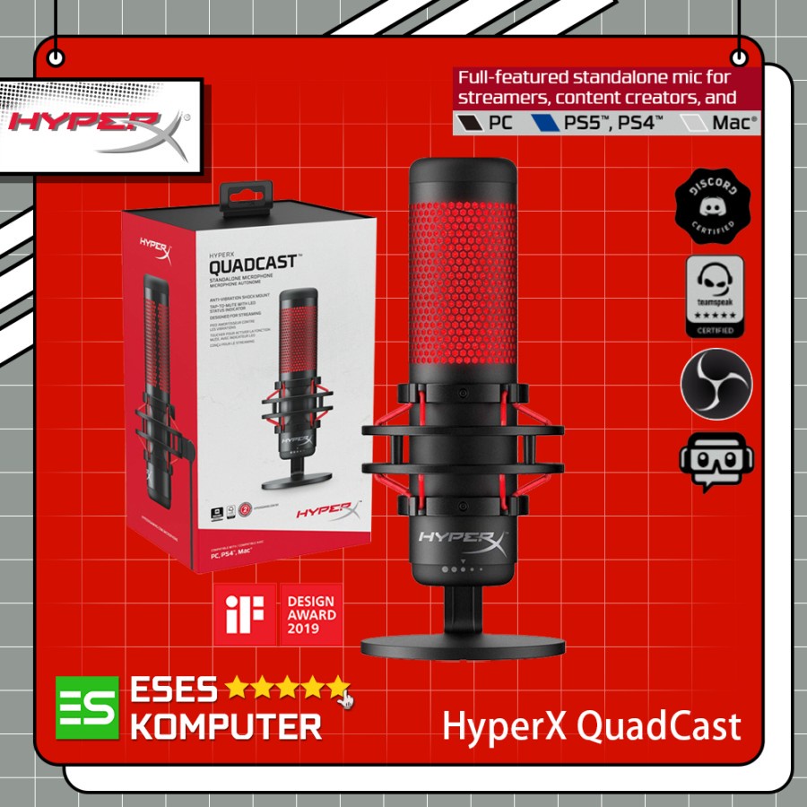 Jual Microphone HyperX QuadCast / Quad Cast USB Condenser - Kingston ...