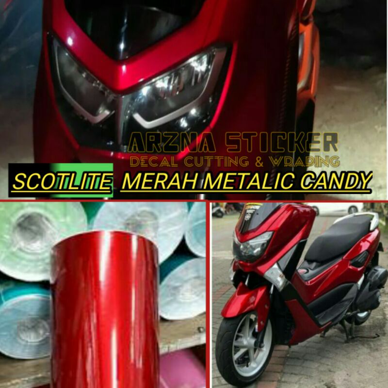 Jual Stiker skotlet metalic candy merah super glossy skotlet motor ...