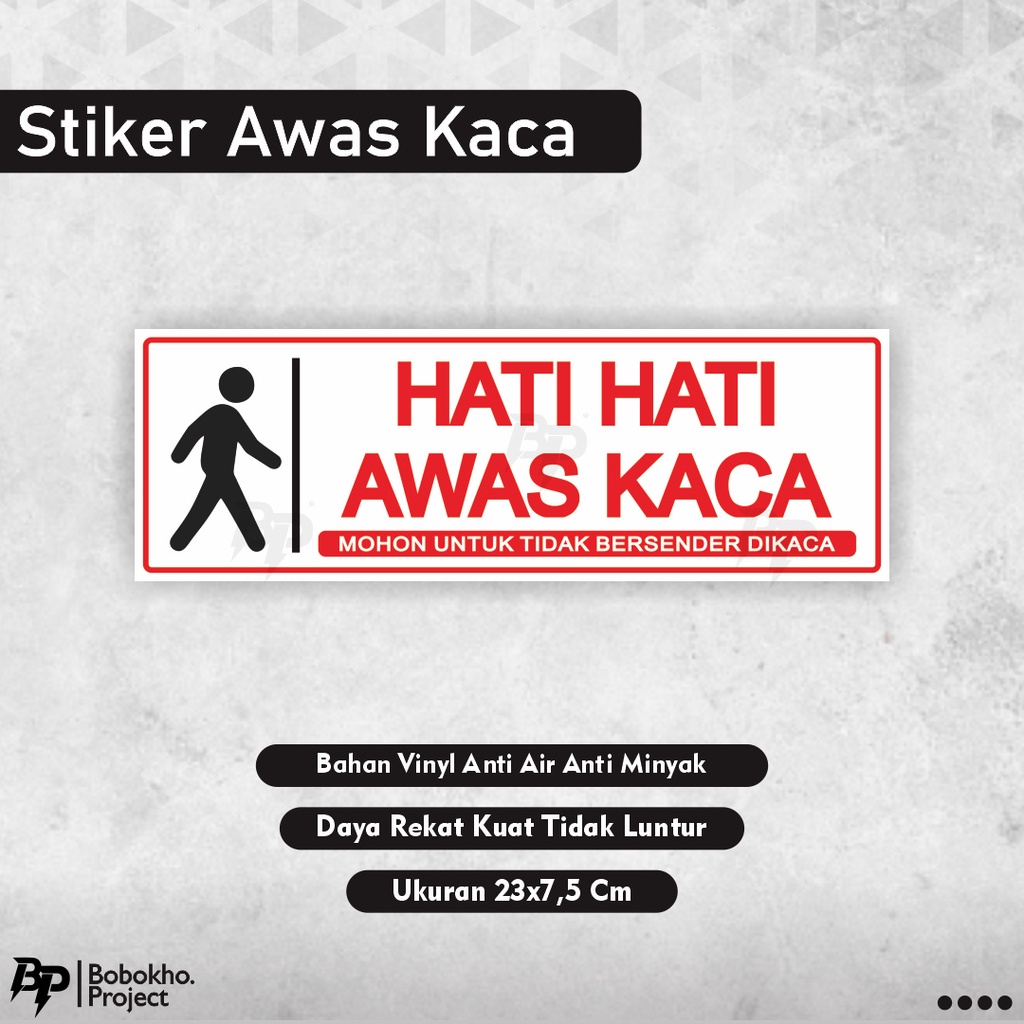 Jual Stiker awas kaca / sticker awas kaca / stiker hati hati awas kaca ...