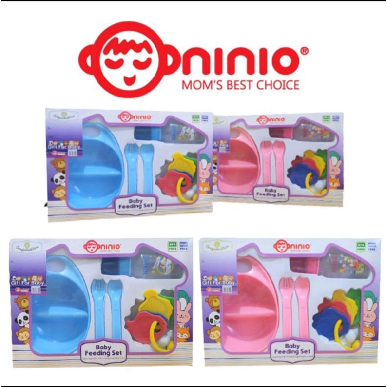 Jual ninio baby feeding set alat makan bayi kado bayi murah 4in1 ...