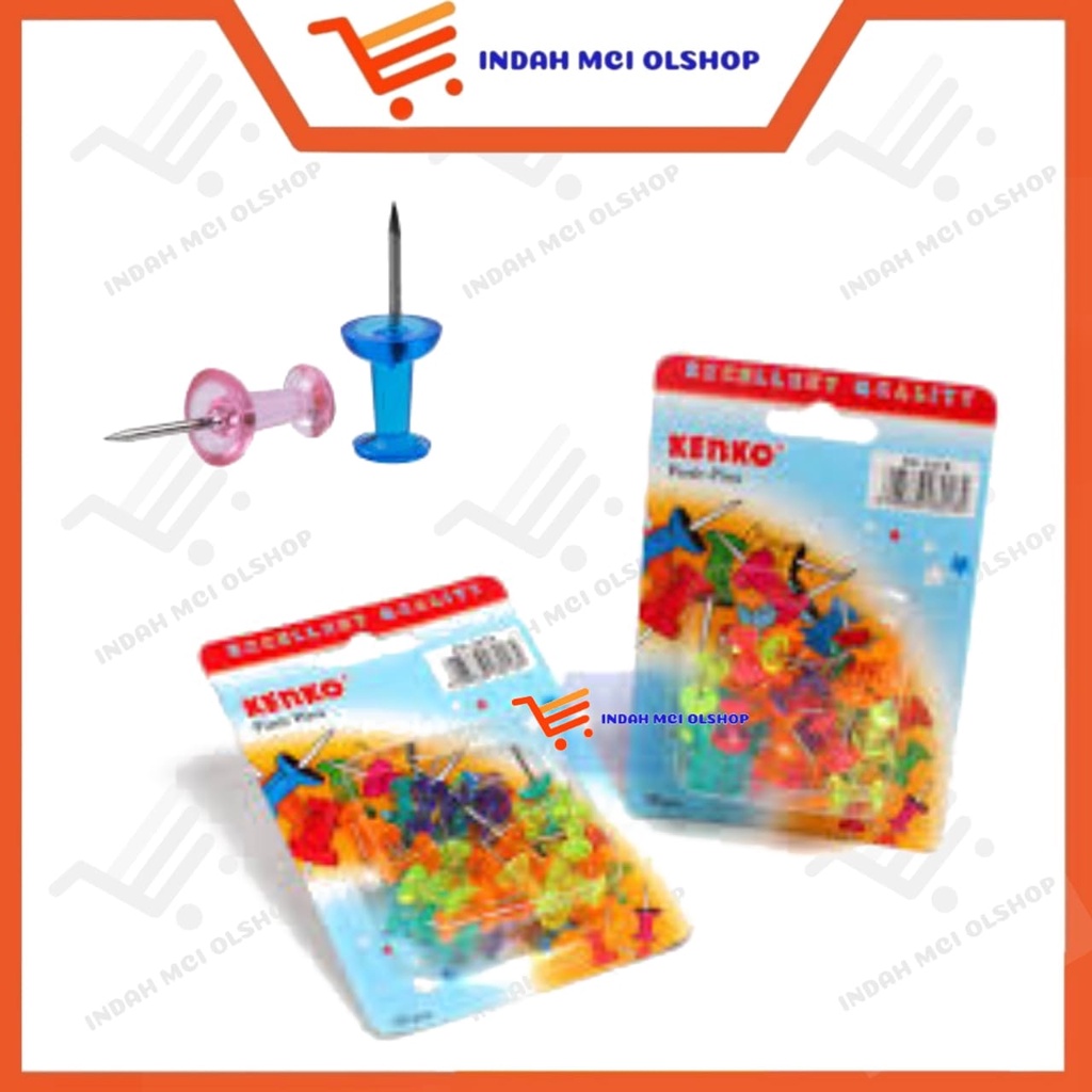Jual KENKO PUSH PINS / PAKU PINES TRANS / PAKU PIN WARNA | Shopee Indonesia