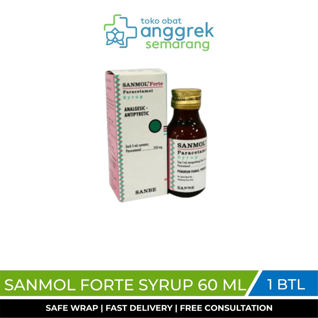 Jual Sanmol Forte 250mg/5ml Sirup 60ml (per Botol) | Shopee Indonesia