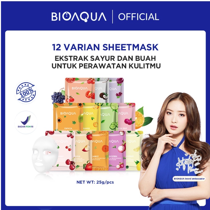 Jual BIOAQUA MASK FRUITS AND VEGETABLES SERIES MASKER WAJAH BIOAQUA MASKER BIOAQUA BPOM ORIGINAL ...
