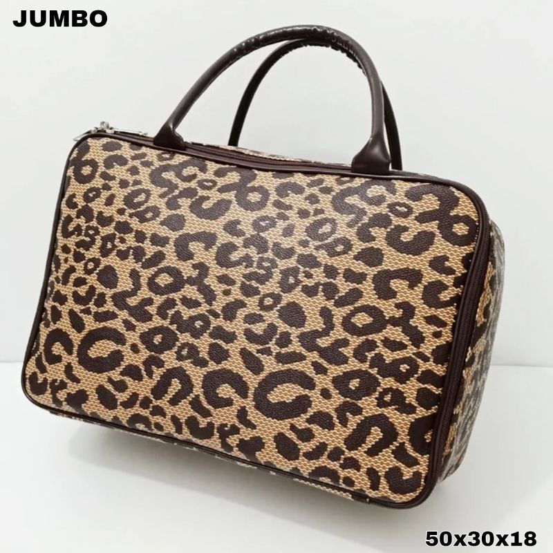 Jual TRAVEL BAG JUMBO TAS KOPER WANITA LEOPARD | Shopee Indonesia