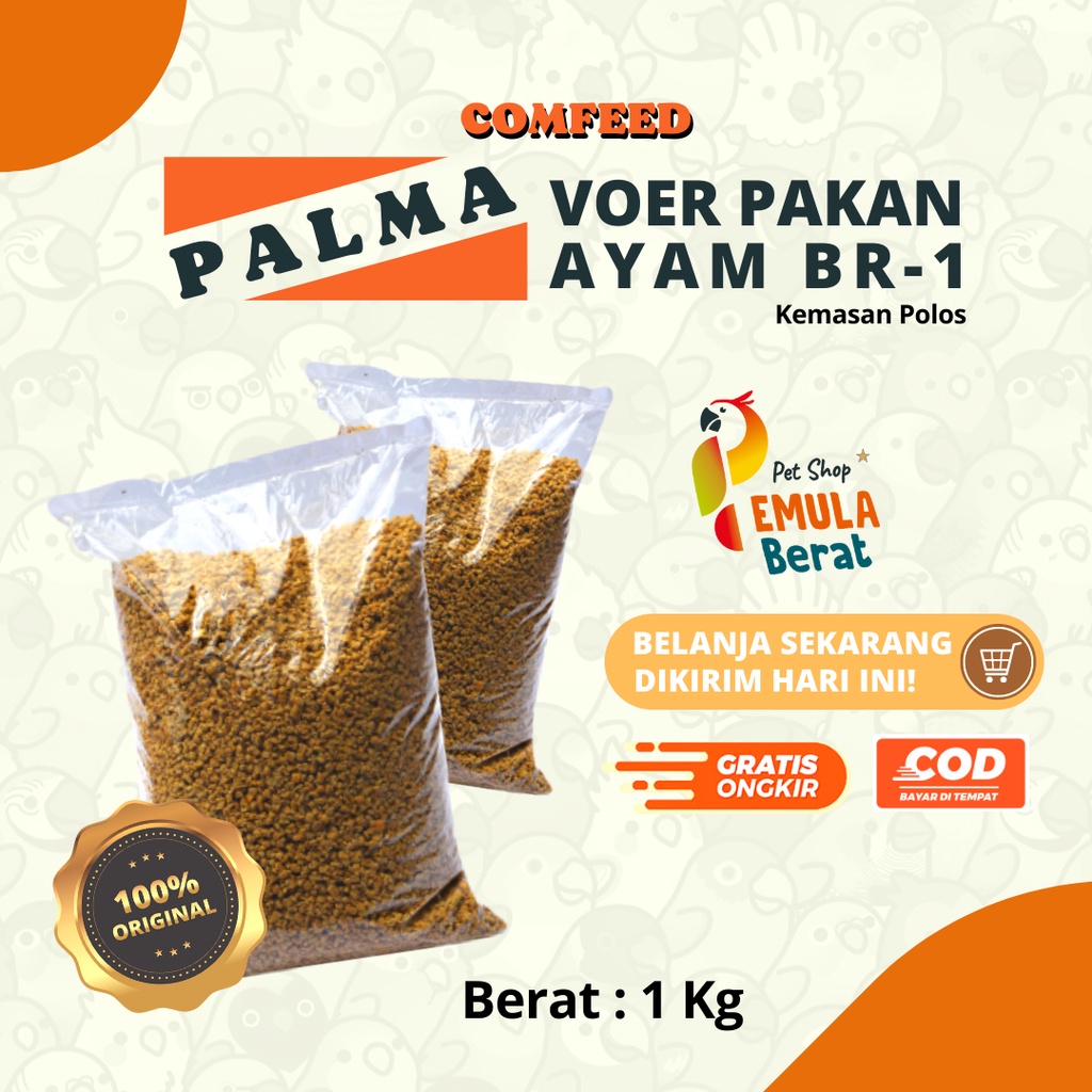 Jual PAKAN AYAM BR 1 PALMA COMFEED 1KG VOER PERTUMBUHAN PALMA COMFEED ...