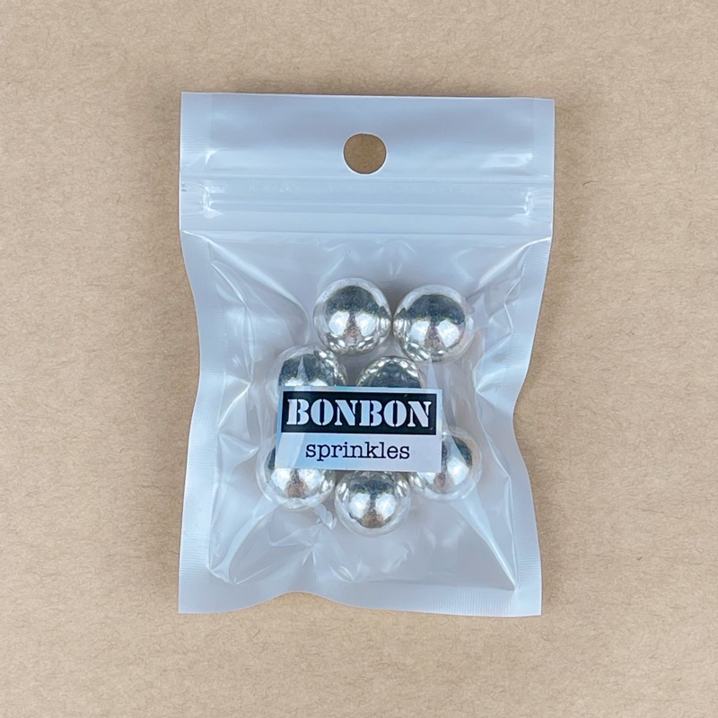 Jual Trimit Sprinkle mutiara metalic silver cake topper metallic bulat ...