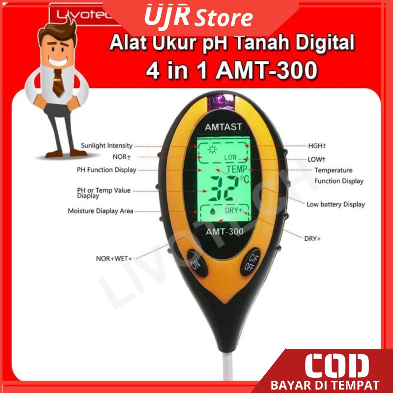 Jual Alat Ukur pH Tanah Digital 4 in 1 Soil Survey Instrument AMT-300 ...