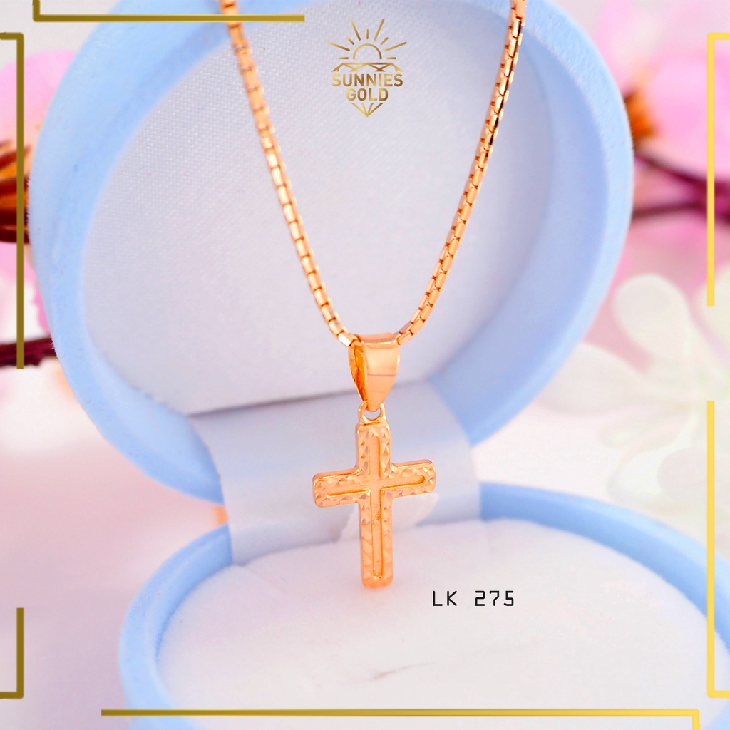Jual LIONTIN KALUNG EMAS ASLI KADAR 375 (8K) MODEL KASUAL MOTIF SALIB ...