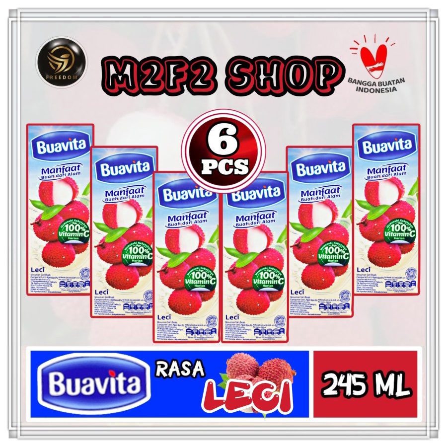 Jual Jus Buavita Rasa Leci Kotak | Juice Lychee - 245 ml ( Kemasan 6 ...