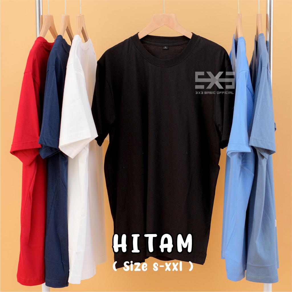 Jual Kaos Polos Hitam Premium Combed 30s Pria Wanita | Shopee Indonesia