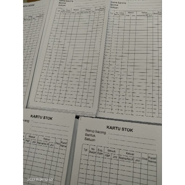Jual kartu stok obat apotek rumah sakit ada no batch paket isi 100 ...