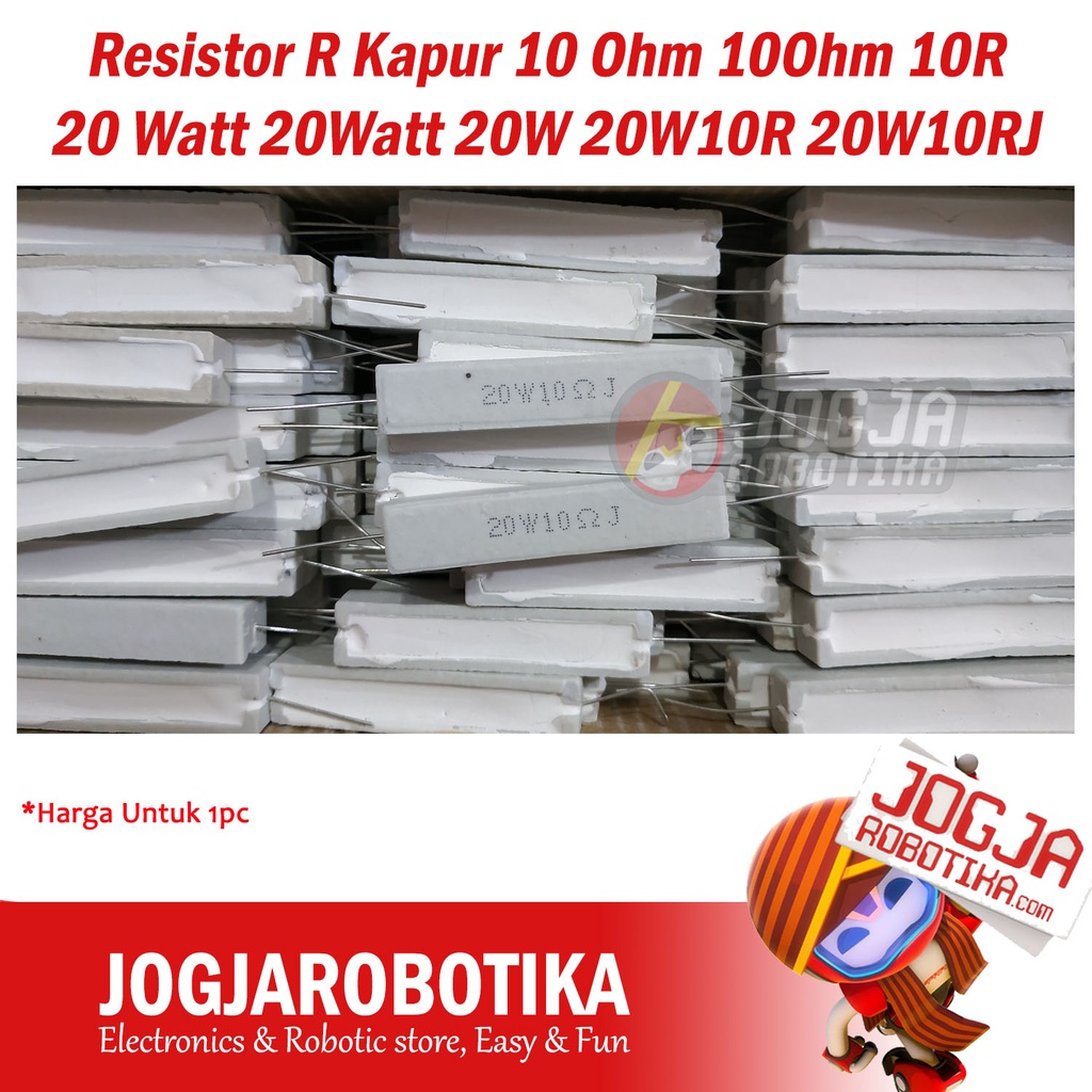 Jual Resistor R Kapur 10 Ohm 10Ohm 10R 20 Watt 20Watt 20W 20W10R 20W10RJ | Shopee Indonesia