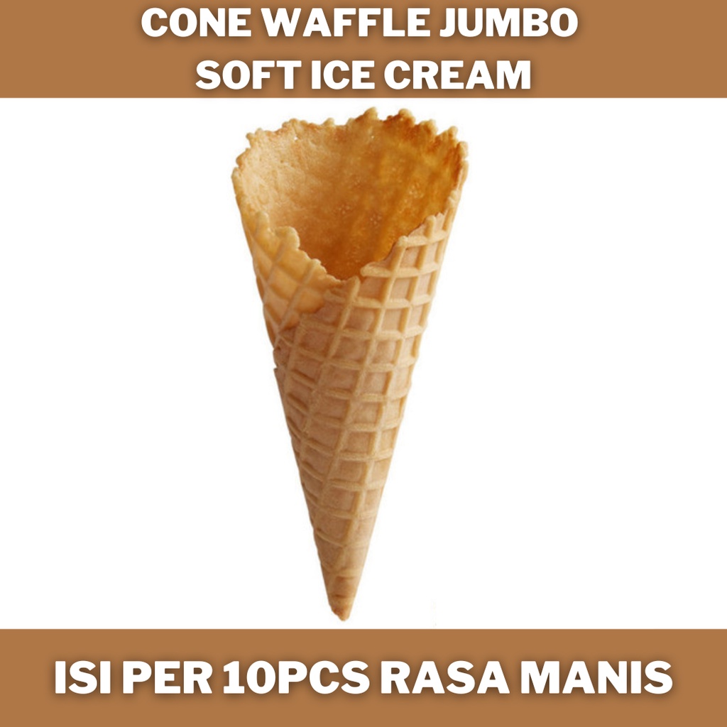Jual Cone Waffle Jumbo untuk Soft Ice Cream seperti MIXUE isi 10pcs ...