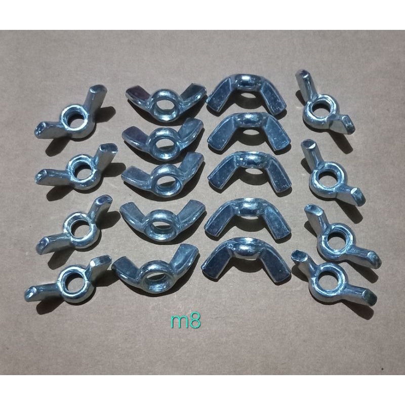 Jual mur kuping m8 / wing nut putih / mur kupu / mur kuping m8 bahan ...
