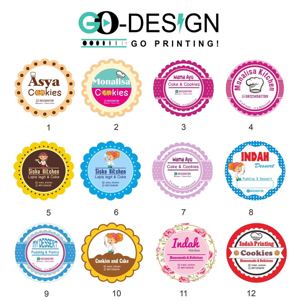 Jual CETAK STIKER / LABEL BULAT LABEL NAMA LABEL MAKANAN MINUMAN CUSTOM ...