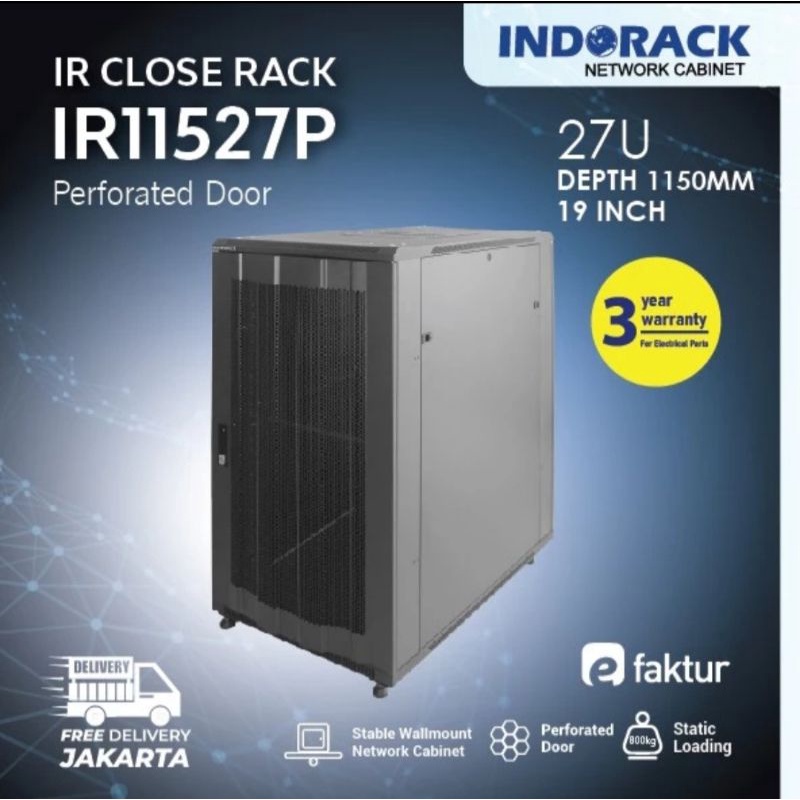 Jual Close Rack INDORACK Perforated Rak Server 27U Depth 1150mm ...