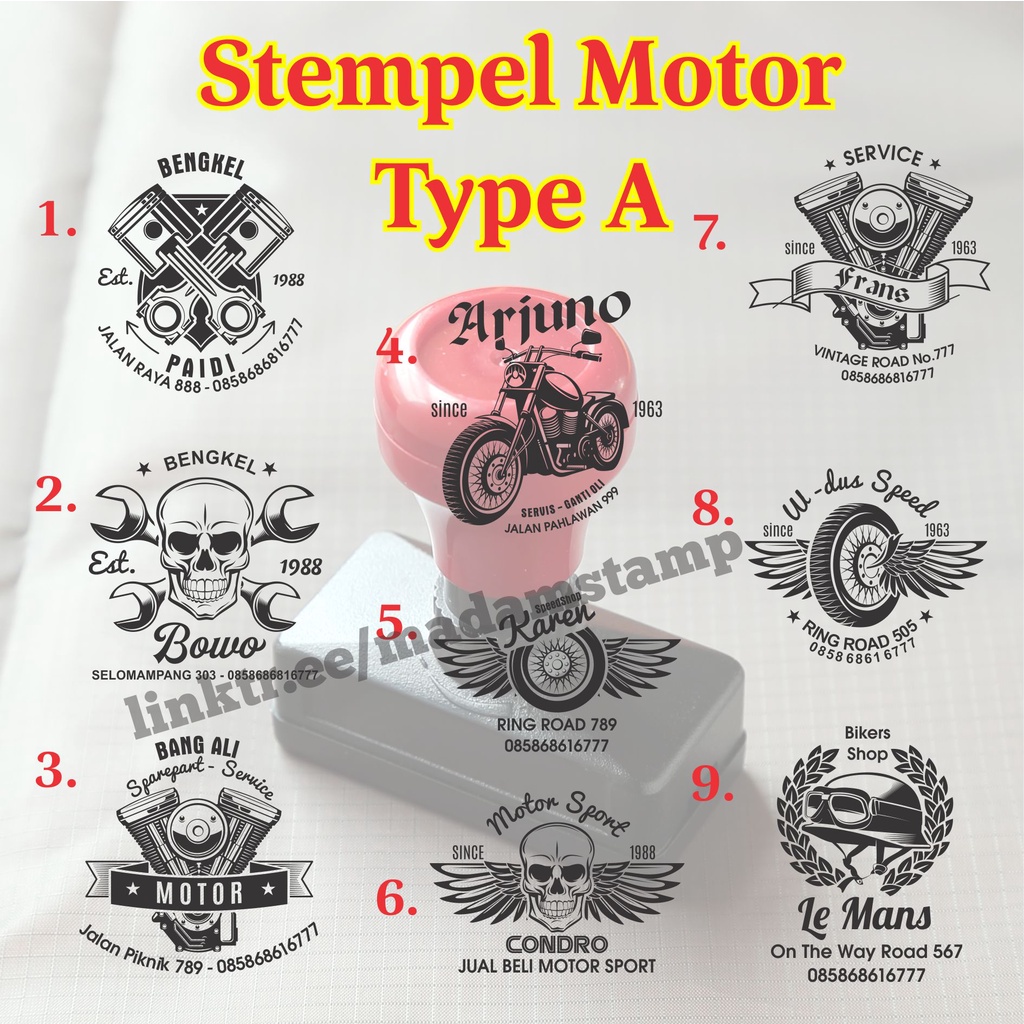 Jual stempel motor A nama toko bengkel sparepart servis cuci club motor ...