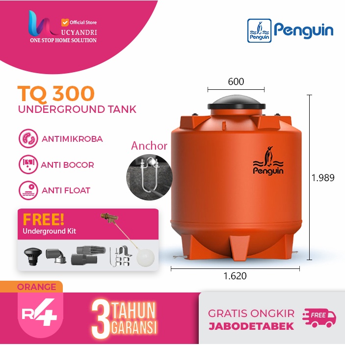 Jual Tangki Air Tanam PENGUIN TQ 300 Vol 3000 L Tandon Pendam Toren Garansi Resmi | Shopee Indonesia