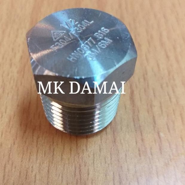 Jual Plug stainless class 3000 NPT 1/2"inch / Hex plug #3000 SS 304 | Shopee Indonesia