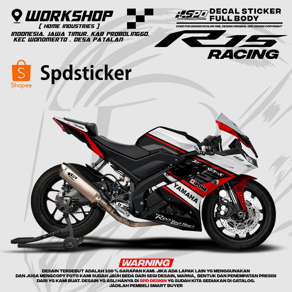 Jual decal stiker yamaha r15 v3 racing keren sunmori simple dan bisa ...