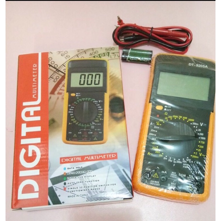 Jual Multimeter Digital Original DT 9205A Lengkap | Shopee Indonesia