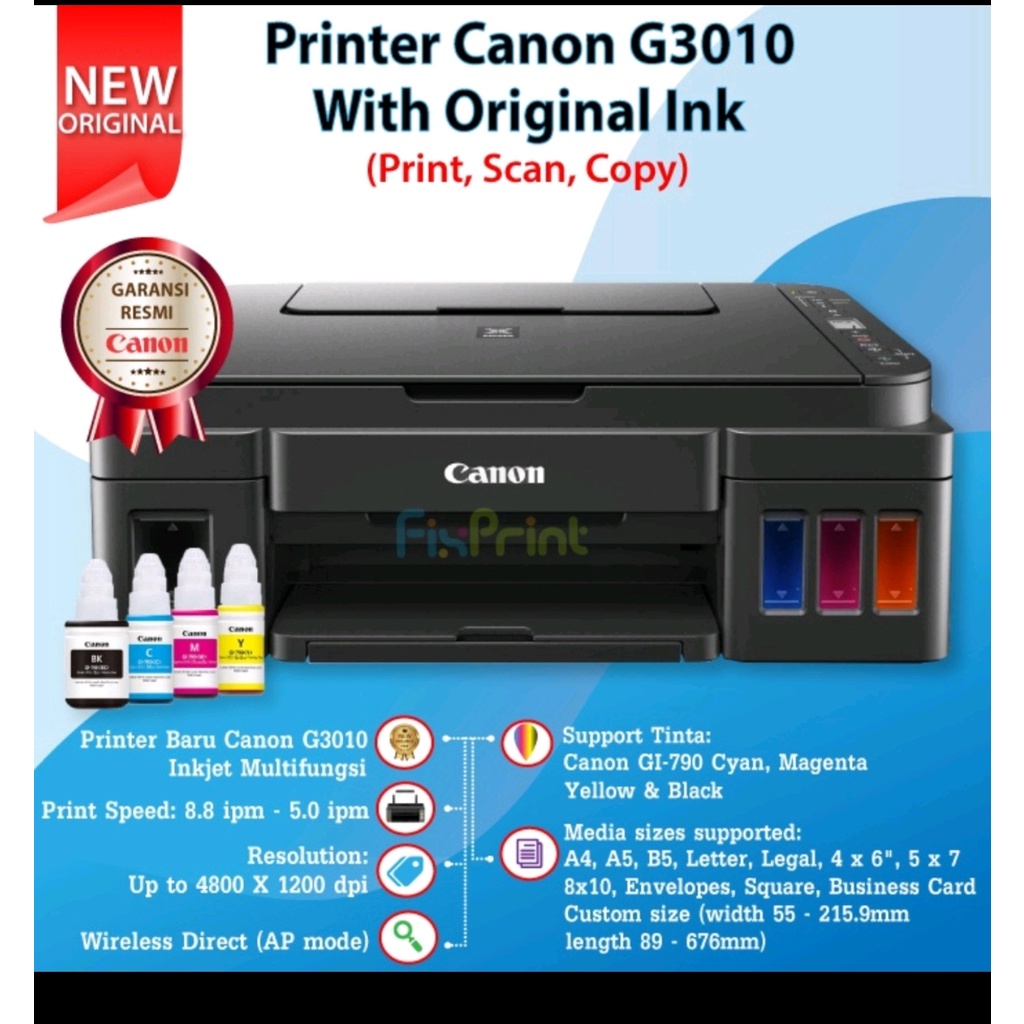 Jual PRINTER CANON INFUS ASLI TYPE G 3010 | Shopee Indonesia