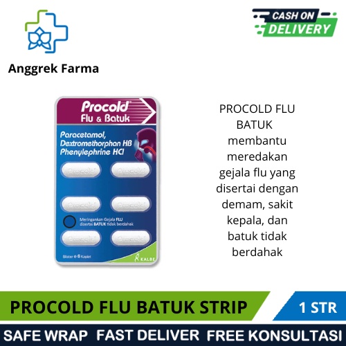 Jual PROCOLD FLU DAN BATUK 6 TABLET/OBAT UNTUK MERINGANKAN BATUK FLU ...