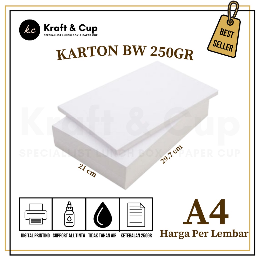 Jual Kertas BW A4 250gsm isi 1 lembar / Kertas BW 250gsm A4 | Shopee Indonesia