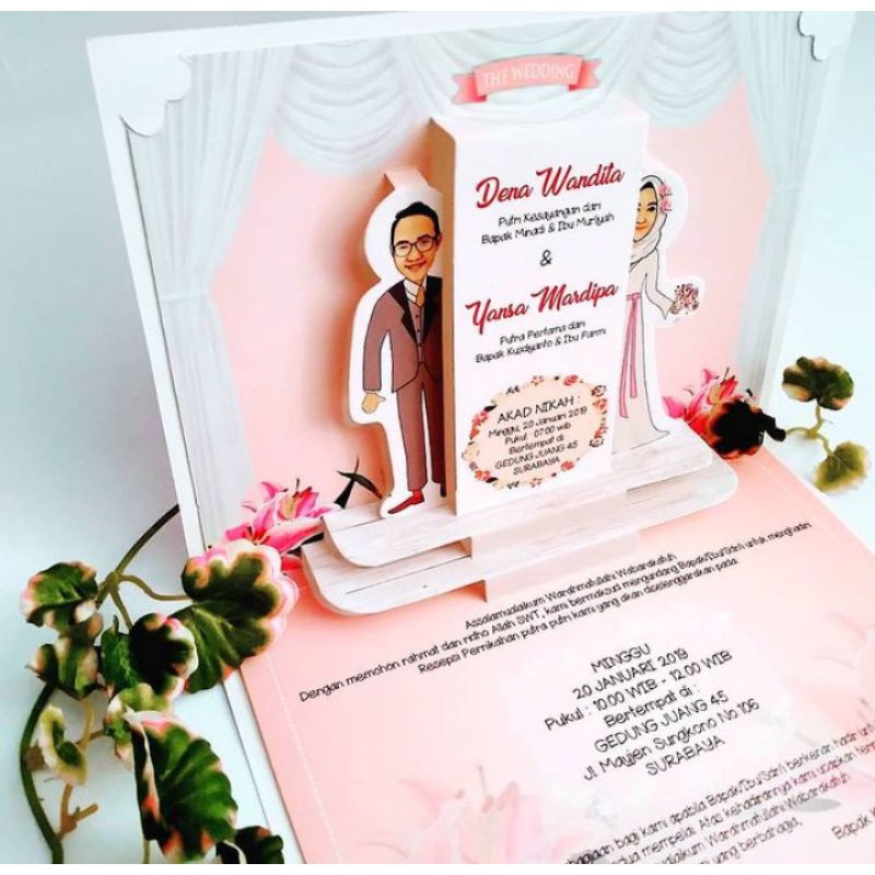 Jual Undangan nikah murah Pop Up karikatur | Shopee Indonesia