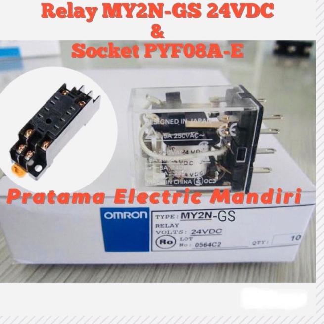 Jual OMRON Relay MY2N-GS MY2N 24VDC 24V dan Socket PYF08A-E ORIGINAL | Shopee Indonesia