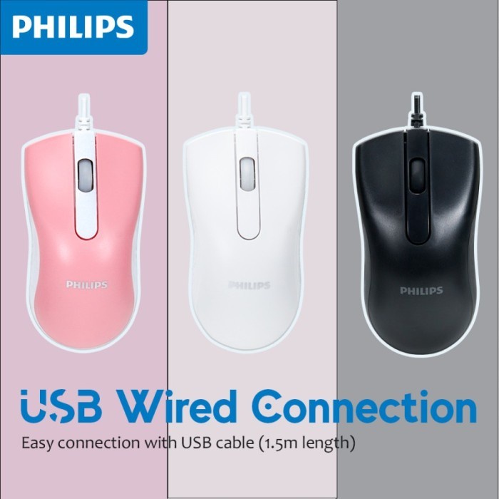Jual Philips Mouse Philips Wired M101 Black Ergonomic Design | Shopee ...