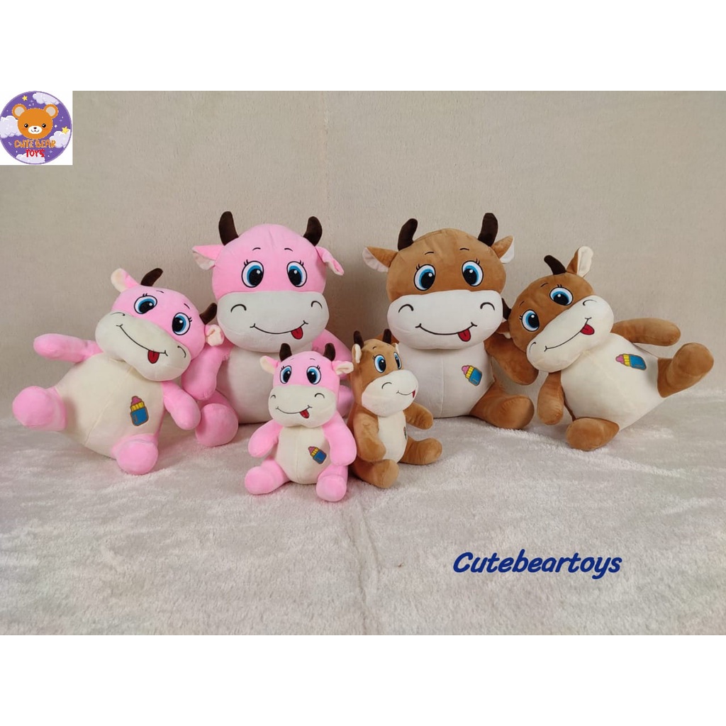 Jual CBT Boneka Sapi Duduk Animal Bordir Dot Lucu Ukuran XL | Shopee ...