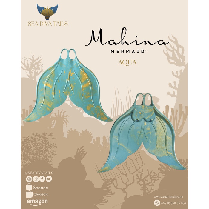 Jual Diving Fin Mahina Mermaid Fin / Ekor Mermaid / Fin Mermaid / Kaki ...