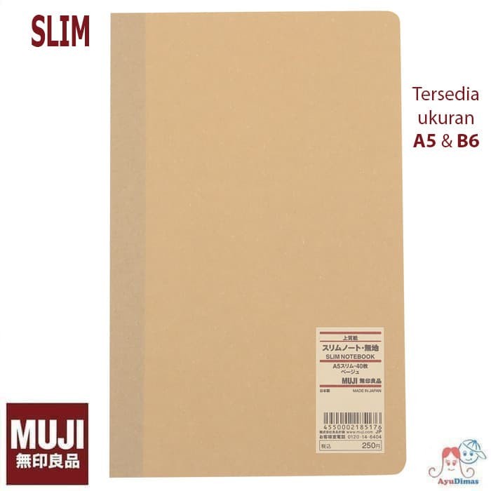 Jual Note Muji Slim Blank Notebook / Note Book - Buku Notes Polos ...