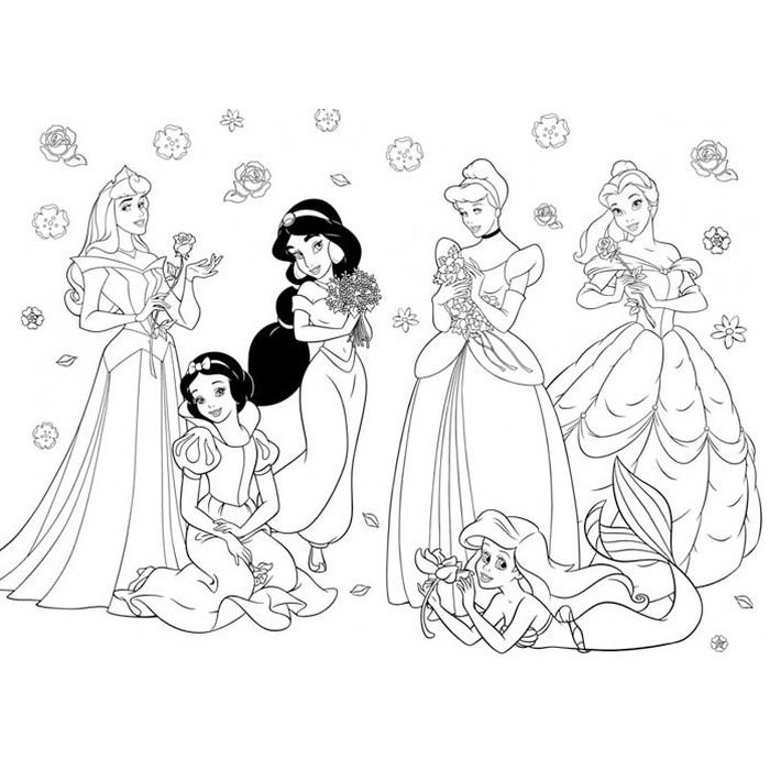 Jual Gambar Sketsa Mewarnai / Princes Disney / Part 1 / Gambar Sketsa ...