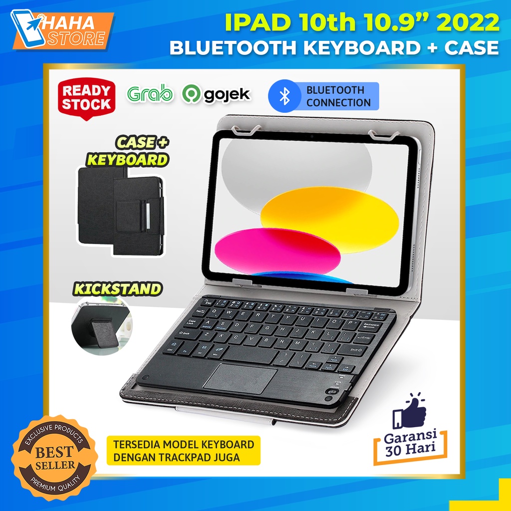 Jual iPad 10.9 inch 2022 10th Gen 10 A2757 A2777 Keyboard Flip Book ...