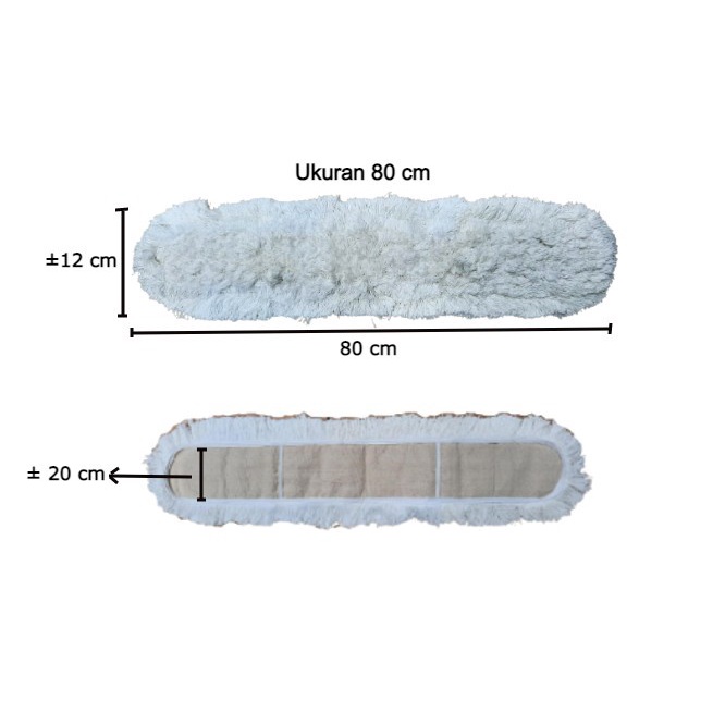 Jual Lobby Duster Kain Refill 40/60/80cm|Putih&Biru|Dust Mop Frame| Frame & Refill Kain dan ...